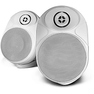 NXG Technology 5 in. Weather Resistant Wireless Indoor/Outdoor Powered Speakers - White NX-WRW-5W
