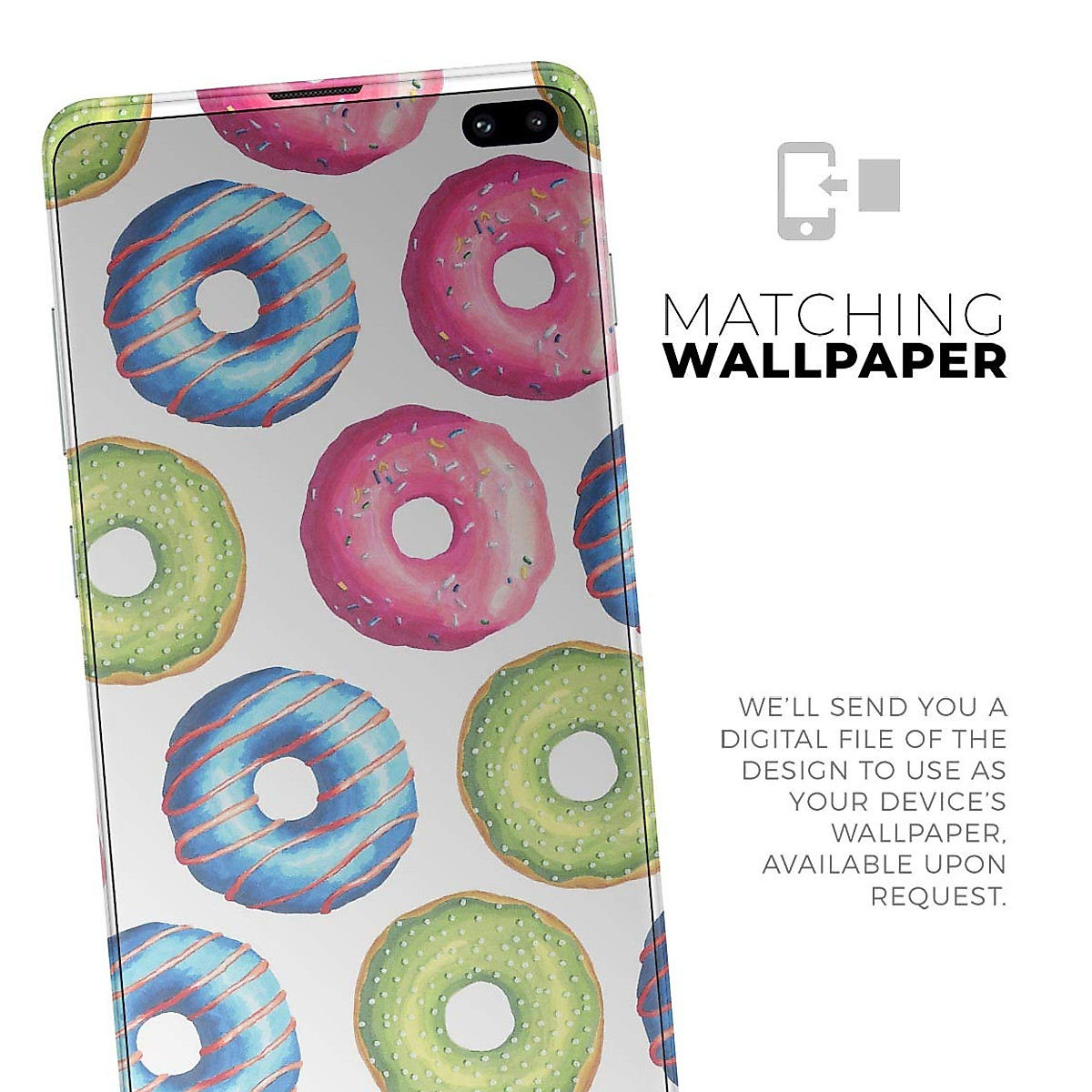 DesignSkinz Yummy Colored Donut Galore Protective Vinyl Decal Wrap Skin Cover Compatible with The Samsung Galaxy S20 (Screen Trim & Back Glass Skin)