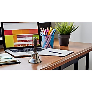 Brass Hand Call Bell, Heavy Duty, Very Loud Sound, Brass Dinner Bell Ideal Gift for Home Office, School, Teacher, Nautical, Spa, Aromatherapy