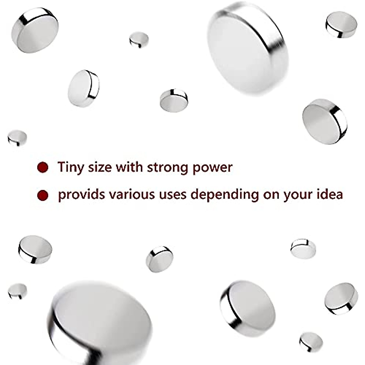 RHINOCATS 60 pcs Refrigerator Magnets，Fridge Magnets，Tiny Magnet, Multi-Use for Office, Hobbies, Crafts and Science, Tiny Size：5mm x 3mm(DxH)