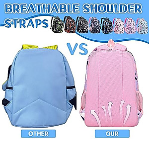 PerKoop 8 Pieces Backpacks Boys and Girls 17 Inch School Bag Bulk Printed Student Backpacks with Adjustable Padded Straps and Bottle Holder for Back to School Elementary Middle High School, 8 Color