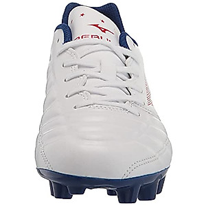 Mizuno Boy's Rebula Cup Select Jr. Soccer Shoe, White-Red, 2 Big Kid