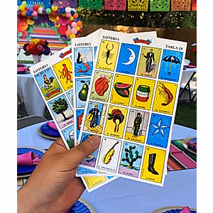 Loteria Mexicana Tradicional Mini Don Clemente 20 Jugadores 160 Fichas - Mexican Bingo Medium Board Game Set 160 Counting Plastic Chips for 20 Players with Deck of 54 Cards and 20 Boards