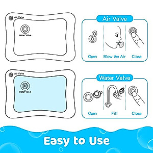 Yeeeasy Tummy Time Water Mat 丨Water Play Mat for Babies Inflatable Tummy Time Water Play Mat for Infants and Toddlers 3 to 12 Months Promote Development Toys Cute Baby Gifts
