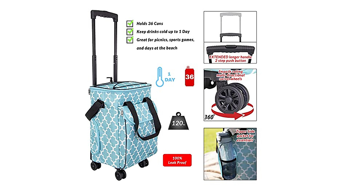 Ultra Compact Cooler Smart Cart - 360 Insulated Convenience