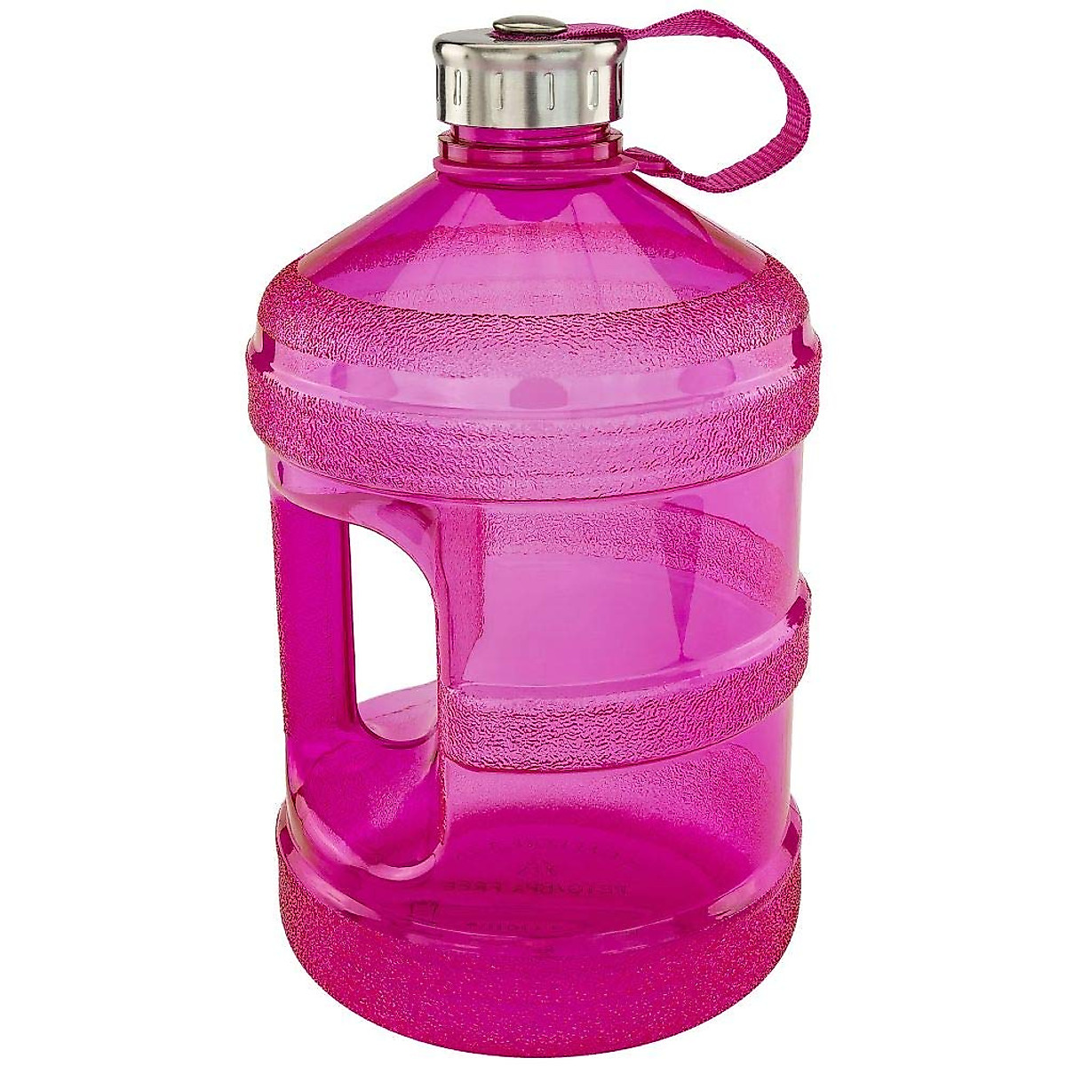 1 Gallon BPA Free Plastic Water Bottle for Cold Liquids With Attached Leak Proof Screw Lid - For Gym Office Daily Use, Pink