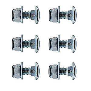 (6/Pack) 710-0451 Skid Shoe Carriage Bolts Nuts and Washers Kit Replacement MTD Cub-Cadet Yardman 784-5580 736-0242 712-04063 GW-37002 Snow Blower (5/16-18) 3/4"