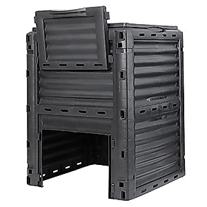 Garden Composter Bin Outdoor 80 Gallon(300L), Compost Container W/Easy Assembly, Lightweight, Aerating Compost Box for Kitchen Garden, Food Waste Recycling Composting Green