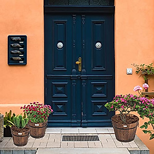 VINGLI 3 pcs Wooden Planter Barrel Set, Real Wood Indoor/Outdoor Flower Pot w/Drainage Holes, Different Sizes, Large Garden Container Box