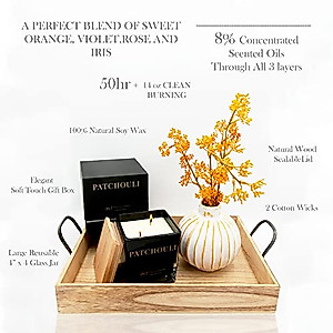 ME Mini-Escapes 14 Oz Patchouli Scented Soy Wax Candle with Inspirational Quote Fragrant Blend of Sweet Orange, Violet, Rose & Iris Relaxation & Stress Relief for Home or Office