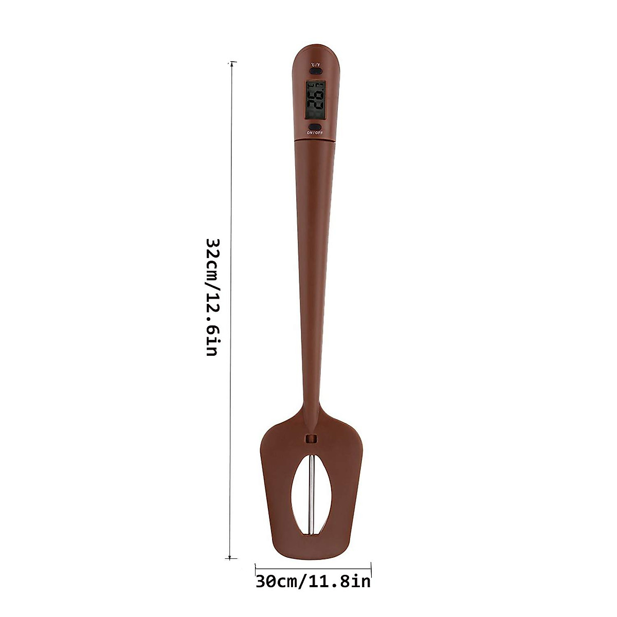 UECOOL Digital Spatula Thermometer, with Fast Read Digital Professional Durable Canning Thermometer for Precise Control of Candy, Jelly and Food Temperature (Brown)