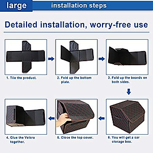 Yafeco Multipurpose collapsible Car Trunk Storage Organizer with Lid - Portable Car Storage Box Bin SUV Van Cargo Carrier Caddy for Shopping Camping Picnic Home Garage