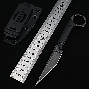 Gtkii GTK140 Fixed Blade Knife, D2 Steel Blade G10 Handle EDC Tool Knife for Outdoor Camping Hiking Hunting(Black)