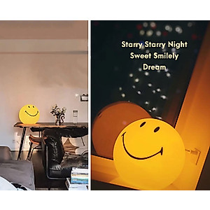 Somesino Night Light for Kids Smiley Face Lamp Light Birthday Gifts for Girls Boys Plastic Nightlight Portable Nursery USB Rechargeable Animal Night Lights for Baby Toddler Teen Bedrooms ( 23CM)