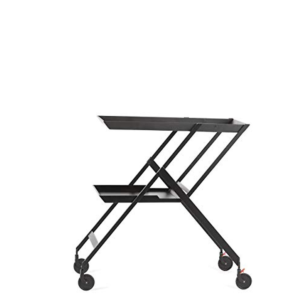 Alessi RS11 B Plico Folding trolley in steel coloured with epoxy resin, black. Shelves in polyurethane.