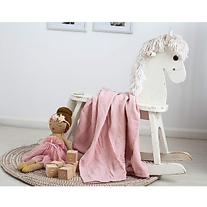 Ely's & Co. Cotton Muslin Swaddle Blanket 1-Pack for Baby Girl — 100% Cotton Muslin Extra-Large Swaddle Blankets (47” x 47”) Petal Pink