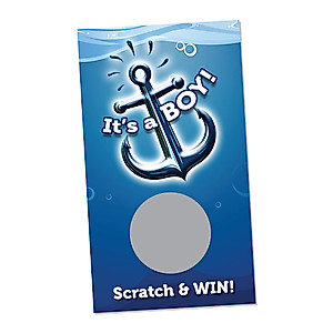 PROMO PRINTING GROUP, INC. Anchor Boys Baby Shower Scratch Off Cards - (30 Cards) - Baby Shower Scratch & Win for Boys - Baby Shower Raffle - Baby Shower Door Prizes - Scratch Off Tickets