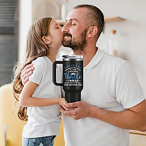 NIAXAUYT Gifts for Uncle, Uncle Tumbler 40oz With Handle, Uncle Gifts From Niece Nephew, Funny Uncle Gifts for Father's Day Birthday Christmas, Best Uncle Gifts for New Uncle Funcle Coffee Mug