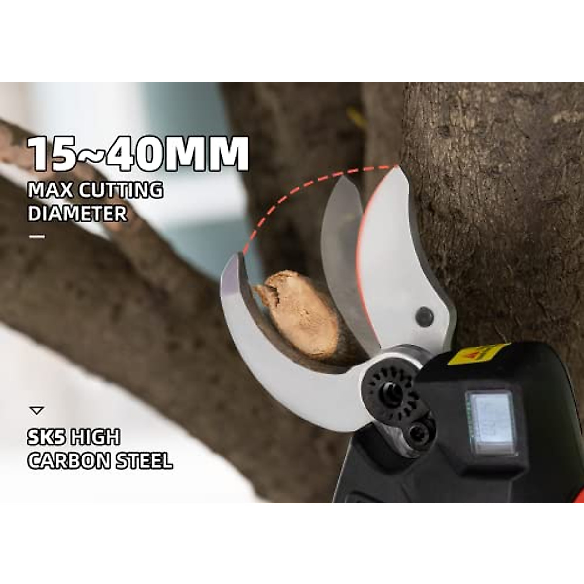 Cordless Pruning Shears, Electric Pruner, 2 Pack 21V Lithium Battery, SK5 Blades, 1.6 Inch Cutting Diameter (21V Pruner)