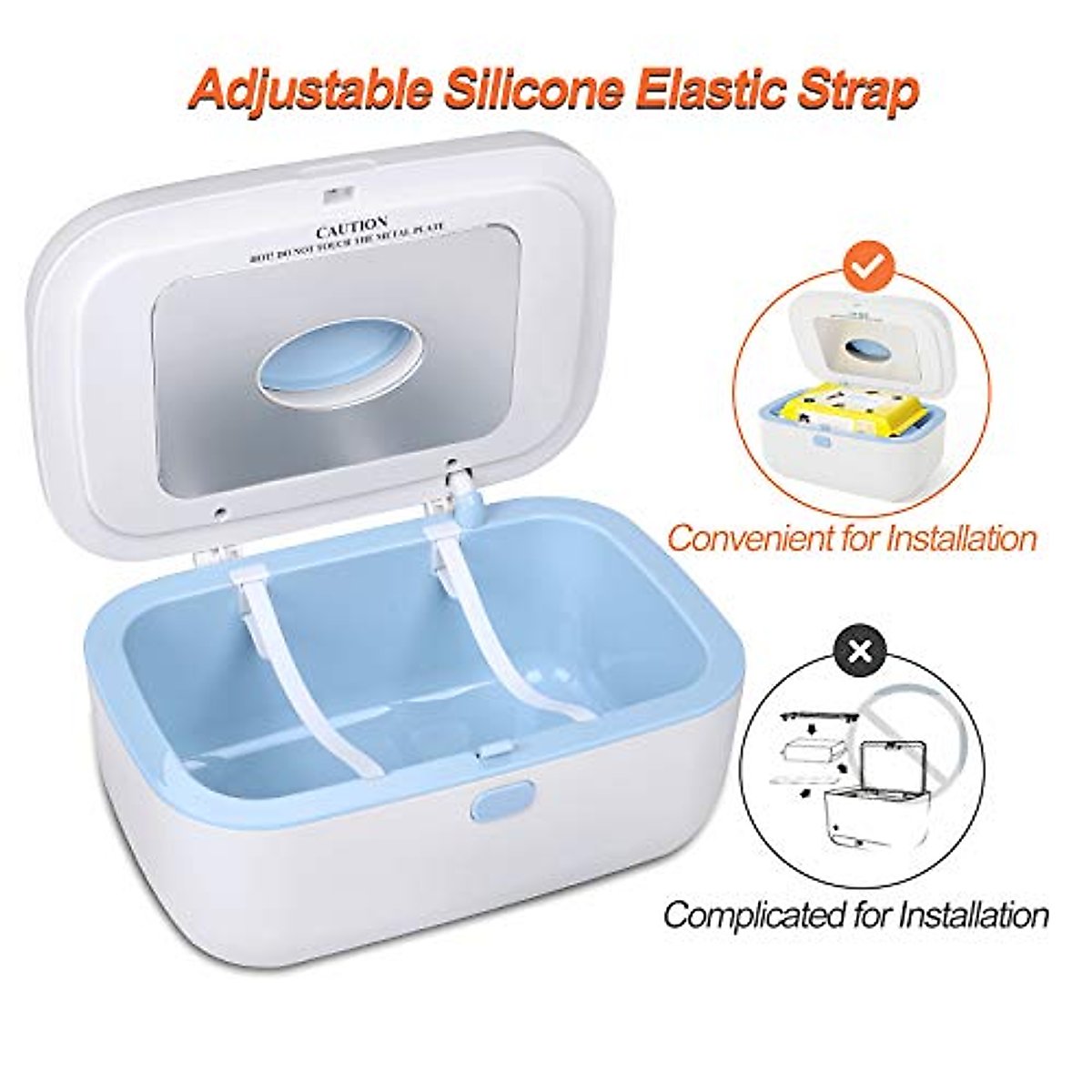 Wipe Warmer,Baby Wipe Warmer - Wet Wipe Warmer Baby is Super Fast Top Heating System with Constant Temperature, LED Display Shows Precise Temperature（White Blue）