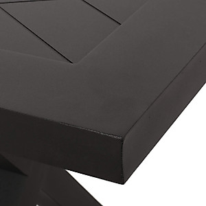 GDFStudio Great Deal Furniture Outdoor Aluminum Bench, Antique Black