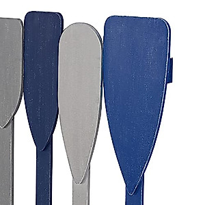 Deco 79 Wood 5 Hangers Wall Hook, 23" x 4" x 26", Blue