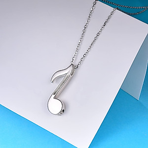 YLT 925 Sterling Silve Musical Note Urn Pendant Memorial Necklace for Ashes Clef Musical Note Jewelry Gifts for Music Lover for Women Men