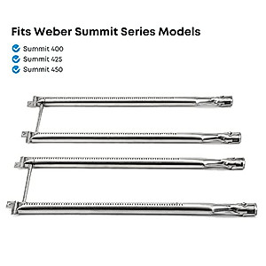 Stanbroil Stainless Steel Burner Tube Set Fits Weber Summit 400/425/ 450 Gas Grills Grill Burner Tube for Summit 4 Burner Grills - Replacement Parts for Weber 40428