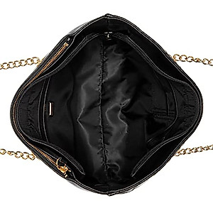 GUESS Factory Women's Quilted Chain Handle Tote Bag Handbag - Black