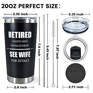 CHLJAR Retirement Gifts for Men, Happy Retirement Party Decorations, 20 Oz Retired Gifts Tumbler Cup, Retired Gifts for Men, Best Retirement Gift Idea for Parties and Celebrations