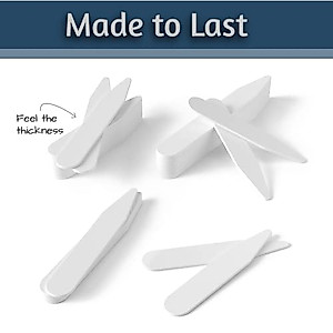 60 Plastic Collar Stays for Men's Dress Shirts - Dress Shirt Collar Inserts Collar Tabs in 4 Sizes- Plastic Collar Stays for Men with Collar Stay Holder