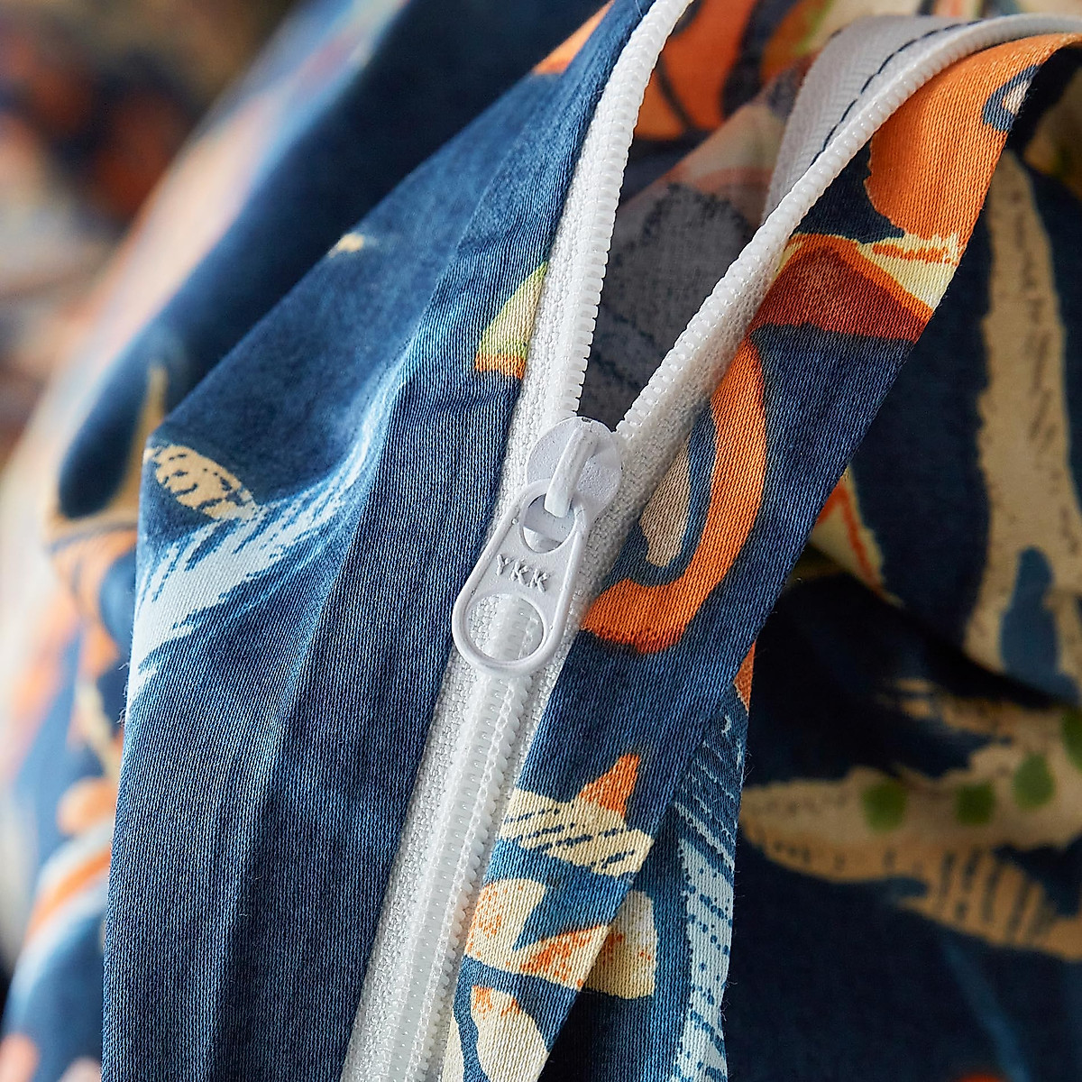 SUSYBAO Aquatic Plant Pattern Duvet Cover King 100% Egyptian Cotton Colorful Botanical Duvet Cover 3 Pcs Set 1 Tropical Leaves Duvet Cover with Zipper Ties 2 Pillowcases Ultra Soft Botanical Bedding