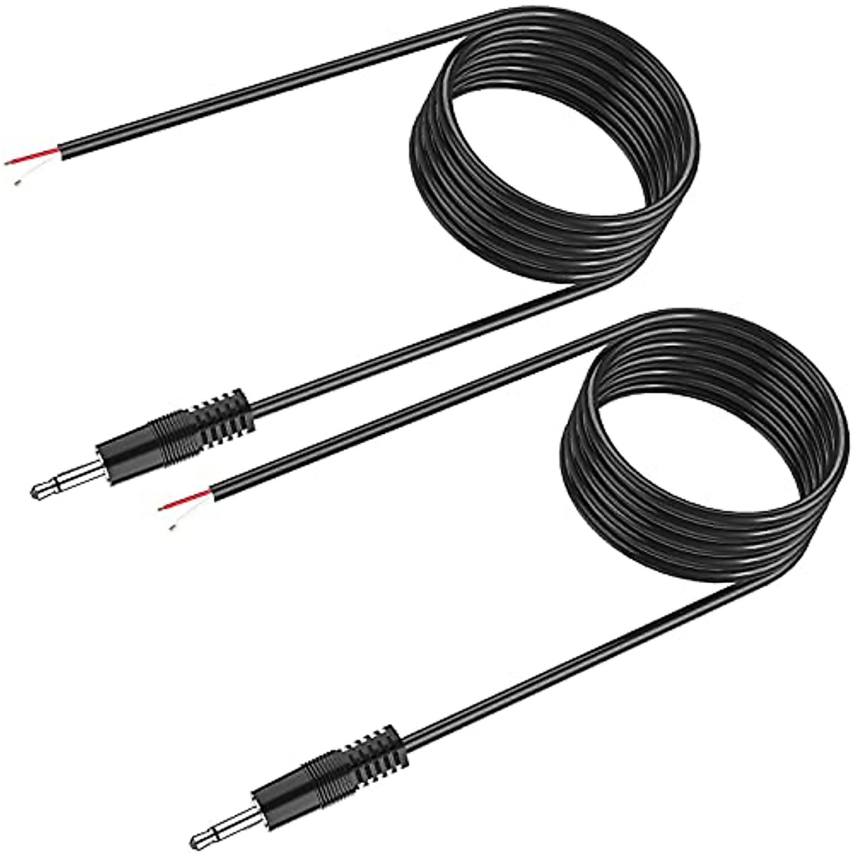 3.5mm Mono Plug to Bare Wire, 2 Pack 6ft Aux to Speaker Wire 1/8" 2 Pole TS Male Piug Connector to Open End RFAdapter Audio Cable Repair
