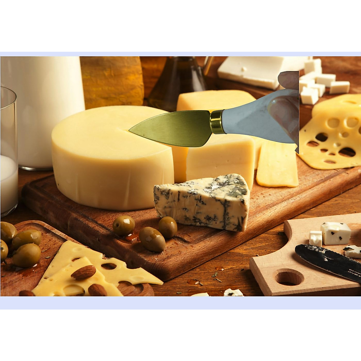 HSHQING Marble Cheese Knife Set of 4 Gold and White Charcuterie Accessories, Heavy Marble Handle Butter Spatula Sandwich Cream Knives Cheese Spreader Cutter,Housewarming Gift