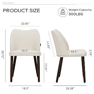 COLAMY Upholstered Dining Chairs Set of 4, Modern Fabric Dining Room Kitchen Side Chair with Padded Seat and Wood Legs for Restaurant/Cafe, Beige