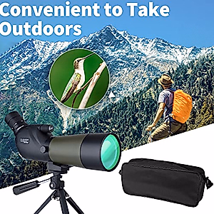 Gosky 20-60x60 HD Spotting Scope with Tripod, Carrying Bag and Scope Phone Adapter - BAK4 45 Degree Angled Spotter Scope for Target Shooting Hunting Bird Watching Wildlife Scenery