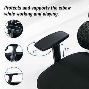 DOXACEF Ergonomic Office Chair with Footrest Lumbar Support High Back Desk Chair Mesh Computer Chair with Adjustable 3D Armrest Breathable for Adults Reclining Chair (Black)