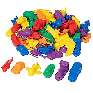 edxeducation Transport Counters - Set of 72 - Learn Counting, Colors, Sorting and Sequencing - Hands-on Math Manipulative for Kids
