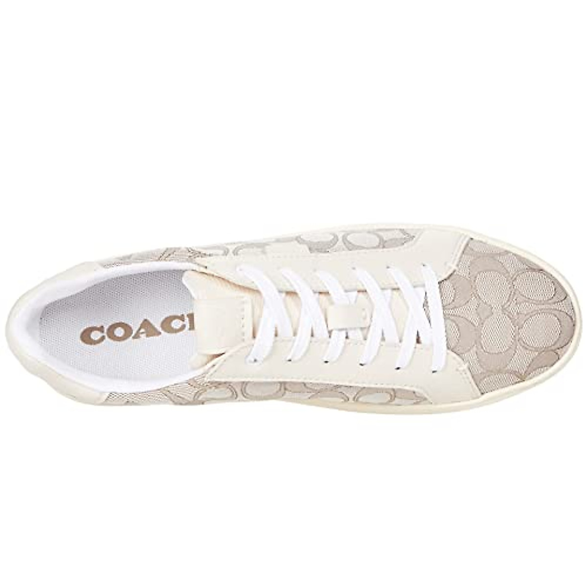 COACH Women's Non Tech Athletic Lowline Luxe Low Top sneaker in Signature Jacquard , Color Stone/Chalk, Size 7.5