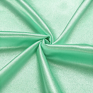 Hi-Tie Designer Silk Mint Green Solid Dress Shirt for Men Casual Party Long Sleeve Regular Fit Shirt for Daily Vacation