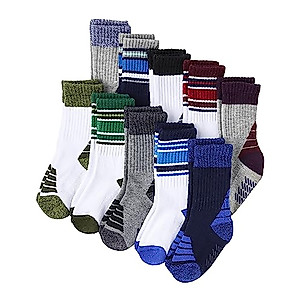 The Children's Place,and Toddler Variety Crew Socks 10-Pack,MULTI COLOR,12-24 MONTHS