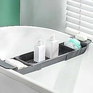Bath Tray Bathtub Caddy Bathtub Bridge Extendable Book Phone Pad Holder Toys Shampoo Soap Storage Bathroom Accessories Dish Drainer