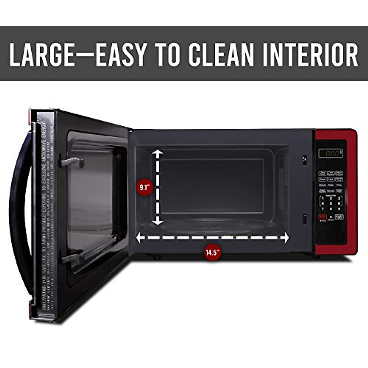 Farberware Classic FMO11AHTBKN 1.1 Cu. Ft. 1000-Watt Microwave Oven with LED Lighting, Metallic Red