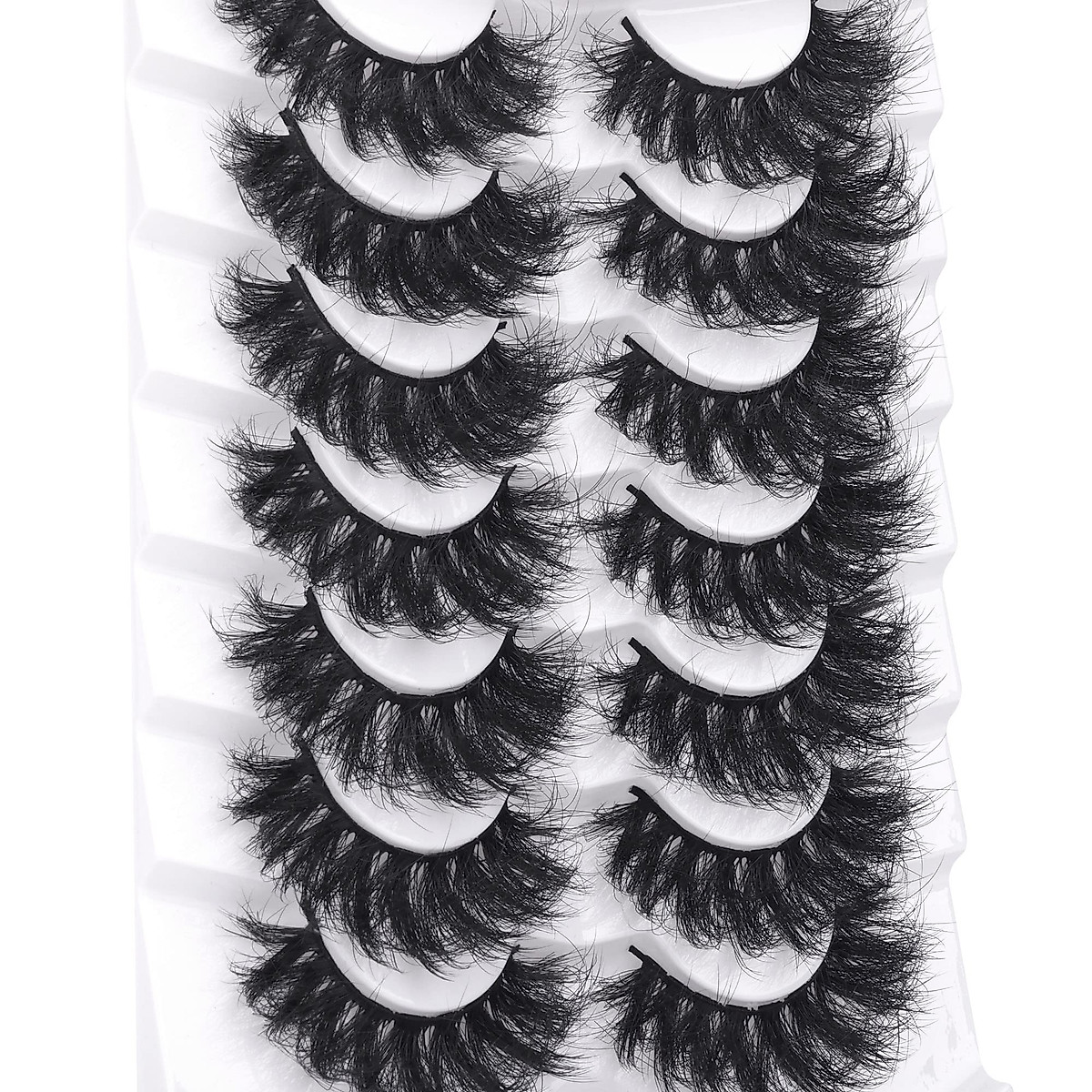 Mink Lashes Fluffy Eyelashes Mink Wispy Dramatic False Eyelashes Thick Volume 6D Effect Lashes C Curl 20MM Long Fake Eyelashes Pack by PHKERATA, 7 Pairs