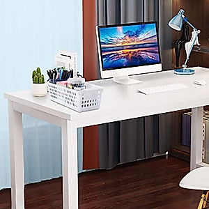 Saedy 4-Pack Slim Storage Basket, Plastic Organized Baskets, White