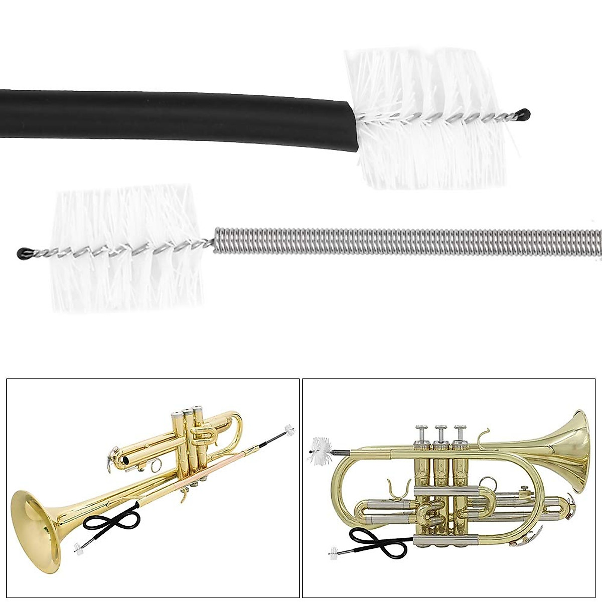 French Horn Brush,French Horn Care and Cleaning Kit French Horn Maintenance Kit With Rope Brush,Horn Musical Instrument Clean Tool Set Performance Accessory