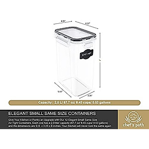 Airtight Food Storage Containers with Lids for Kitchen & Pantry Organization - Set of 12/2L Each - Kitchen Must Haves for Flour, Sugar & Dry Food Storage - BPA Free Plastic Canisters with Accessories