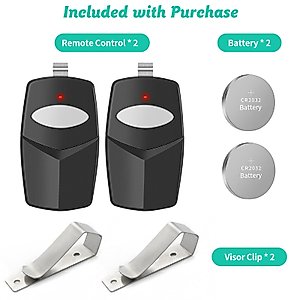 Garage Gate Door Opener Remote Transmitter,Replacement for Linear Multicode 3089 MCS308911,10 Dip Switch,Visor Clip,300mhz,2 Pack