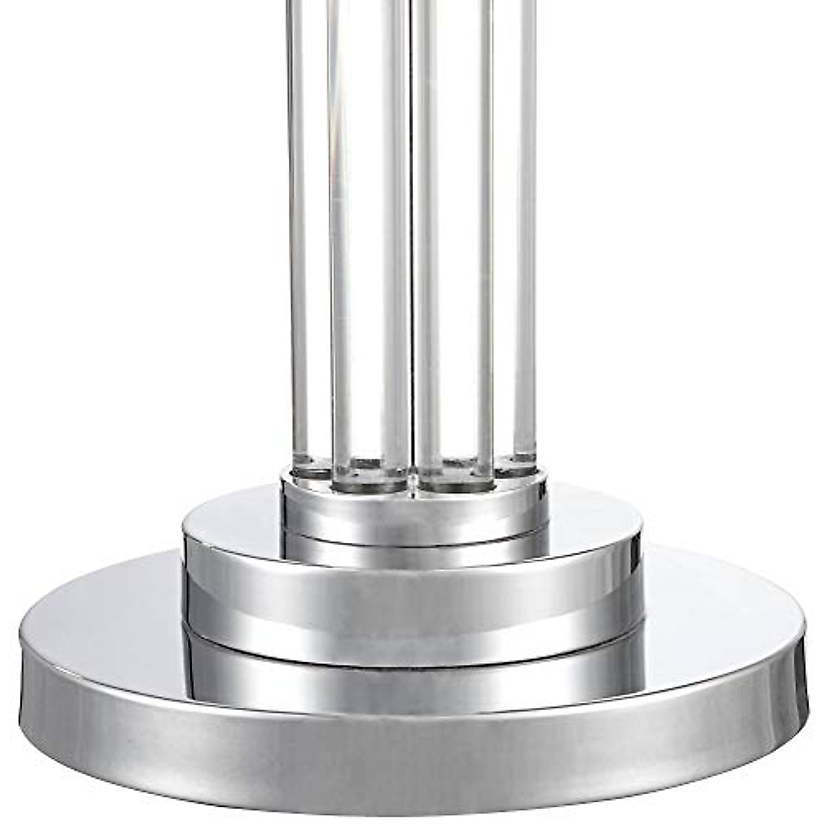 Possini Euro Design Cadence Modern Glam Style Floor Lamp Art Deco 62" Tall Brushed Nickel Crystal Glass Standing Column Linen Fabric Drum Shade for Living Room Reading House Bedroom