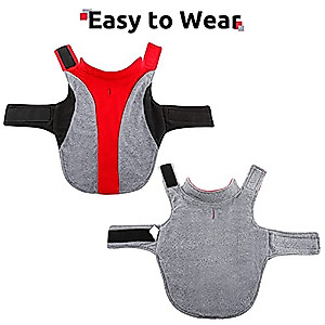 MIGOHI Fleece Dog Winter Coat, Warm and Soft Dog Sweaters Puppy Pajamas with Leash Hole and Hook Loop Closure, Reversible Dog Cold Weather Vest Apparel Pet Jackets for Small Medium Large Dogs, Red L